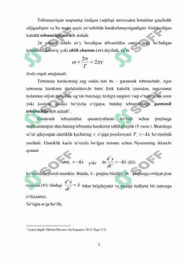 TEBRANISH TENGLAMASI. MAYATNIKLAR