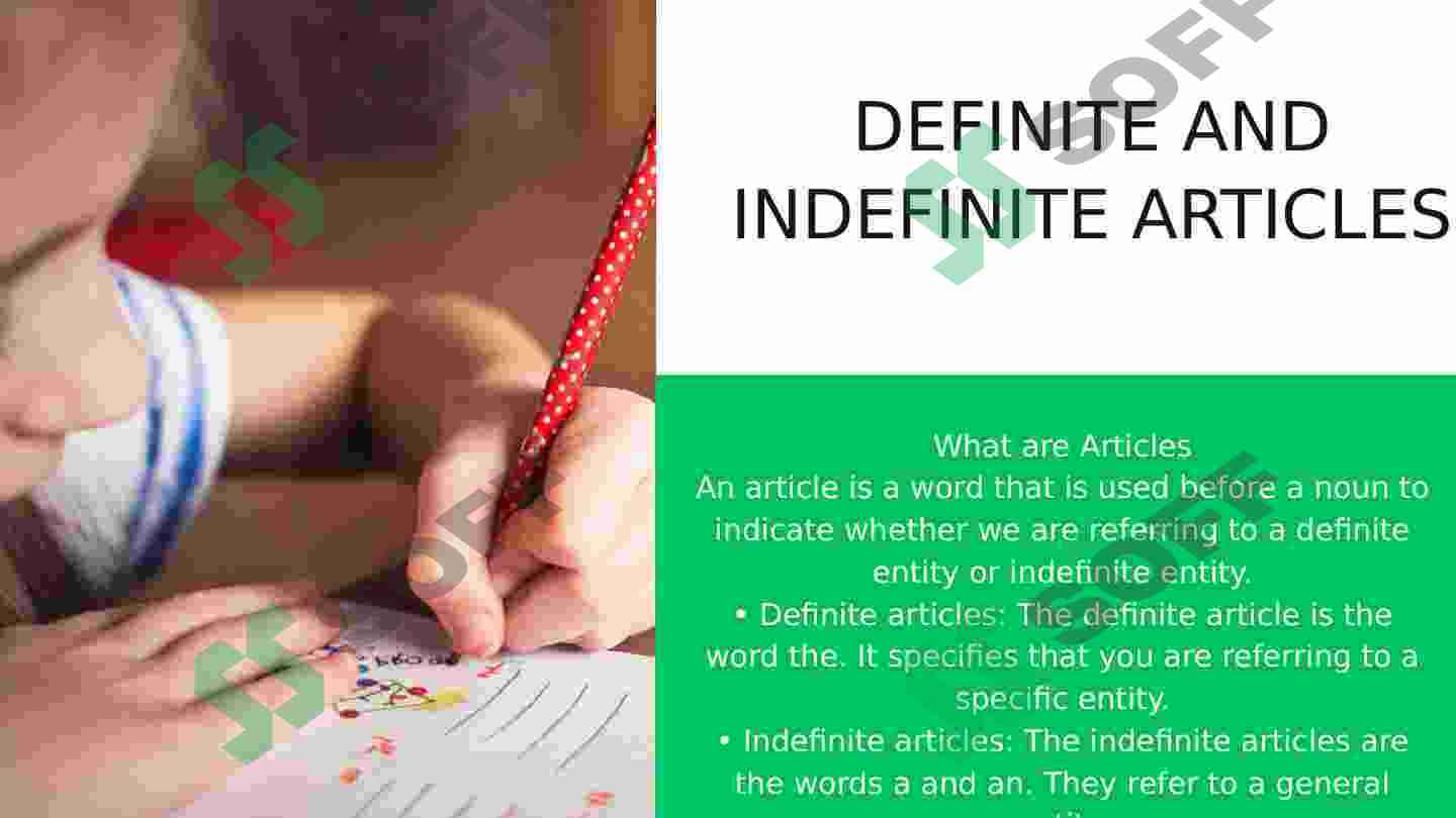 DEFINITE AND INDEFINITE ARTICLES