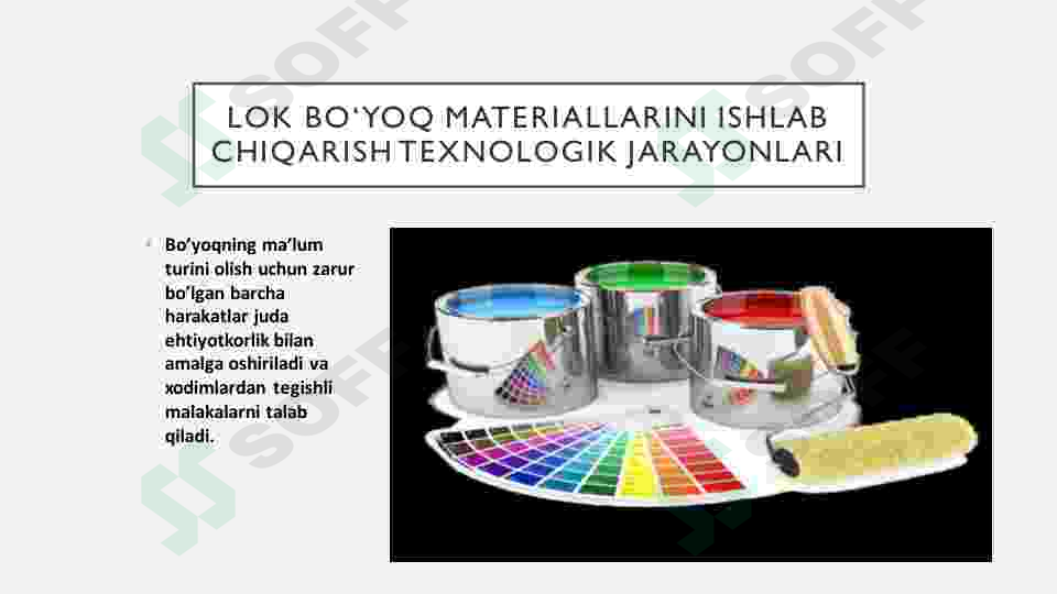 Lok bo‘yoq materiallari ishlab chiqarish texnologiyasi