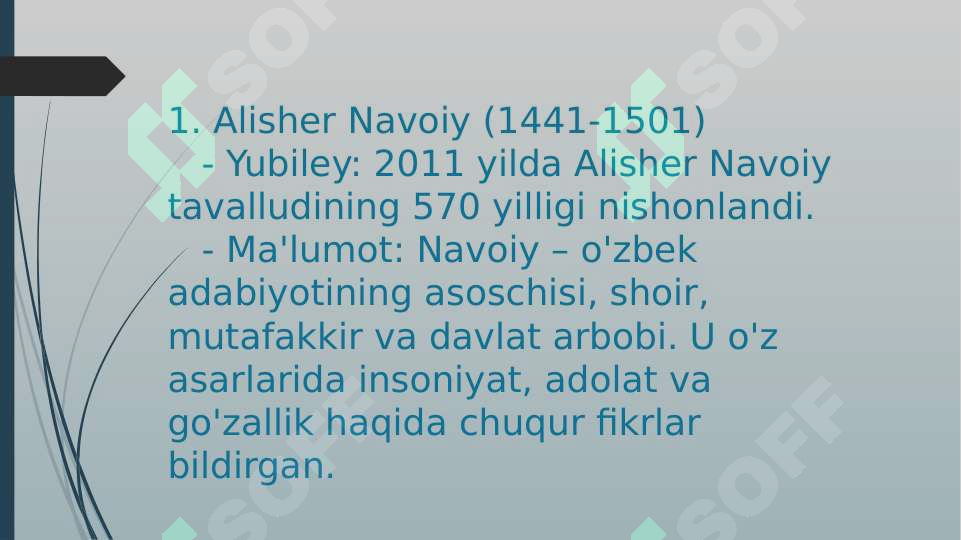 MUSTAQILLIK DAVRIDA O'ZBEKISTON RESPUBLIKASIDA YUBILEYLARI NISHONLANGAN ...