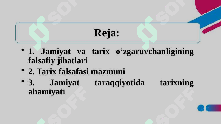 JAMIYAT TARAQQIYOTIDA TARIXNING MAZMUNI,YOʻNALISHLARI VA KONSEPSIYALARI