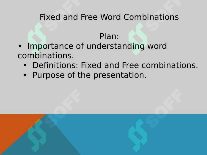 Fixed and Free Word Combinations