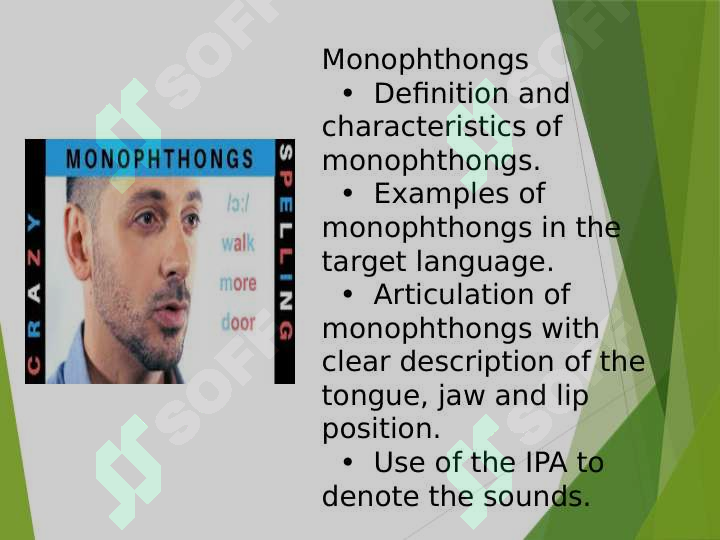 Monophthongs, Diphthongs, and Triphthongs in a Language Being Learned