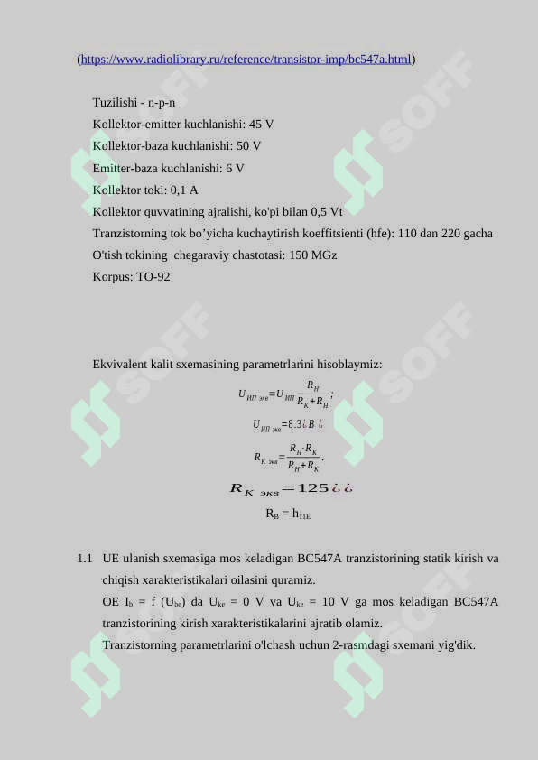 BIPOLYAR TRANZISTORLARDAGI KALIT SXEMALARNI TADQIQ ETISH