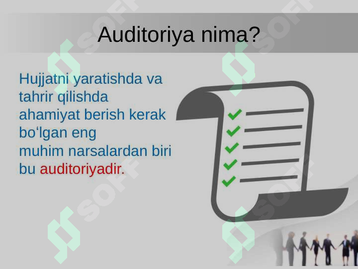Hujjatlarni auditoriya uchun moslash