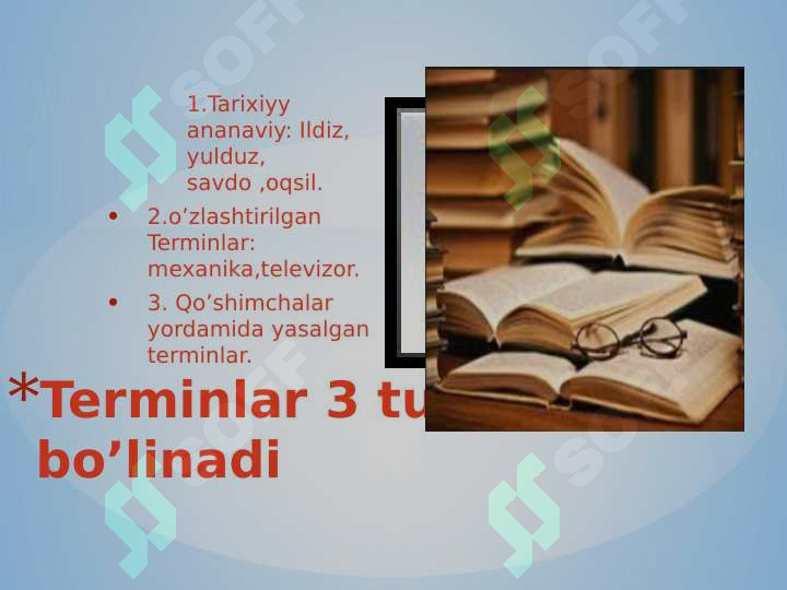Terminlarning turlari