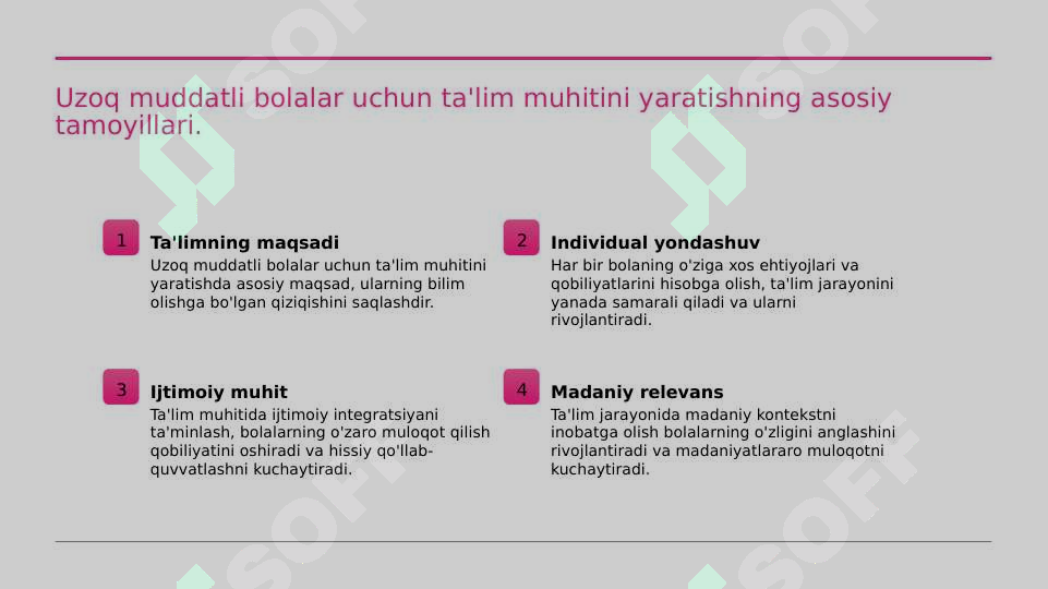 Shifoxonada uzoq muddatli davolanayotgan bolalar uchun ta 'limiy ...