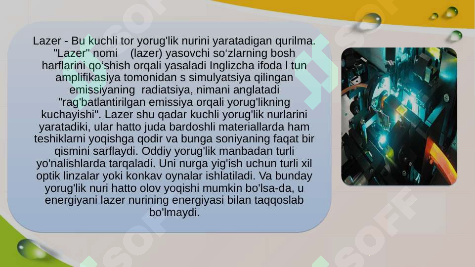 BO'YOQ MODDALI LAZERLAR