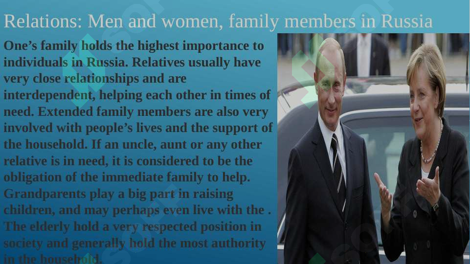 Men and women, family members in Russia