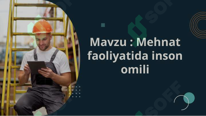 Mehnat faoliyatida inson omili