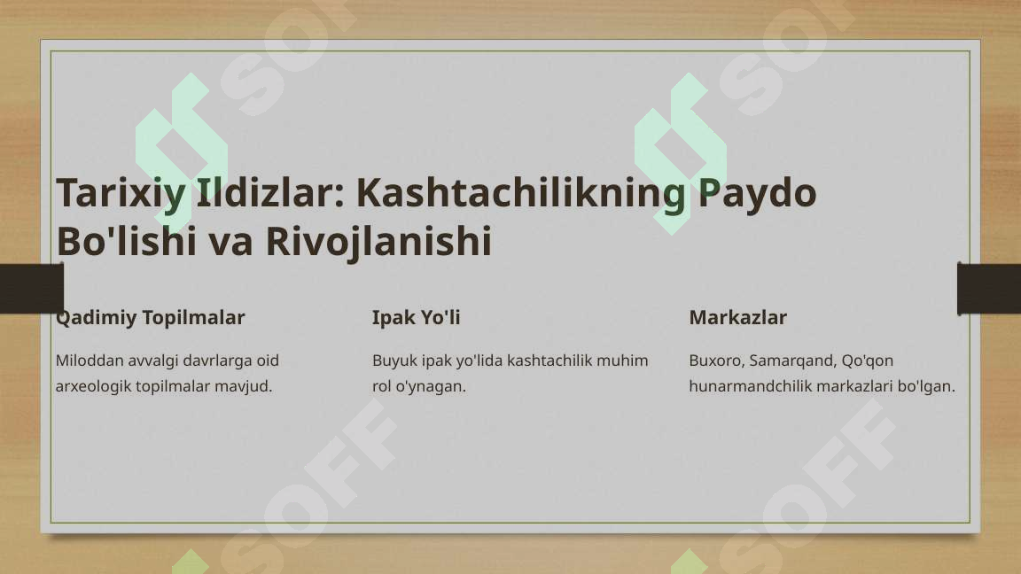 Bezakli va mazmunli kashtalar