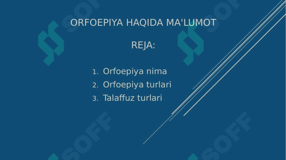 Orfoepiya haqida ma'lumot