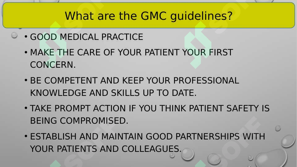 Medical ethics - GMC guidelines