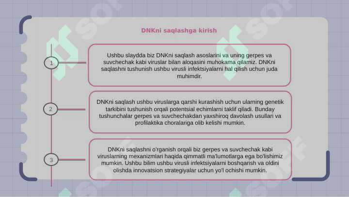 DNK SAQLOVCHI VIRUSLAR GERPES SUV CHECHAK