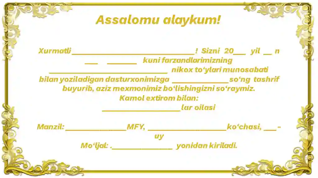 Tayyor shablonlar